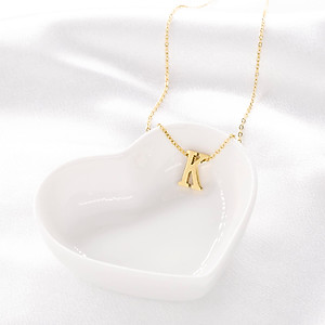 ELBLUVF Stainless Steel 18K Gold Plated Personalized Letter Dainty Initial Necklace Jewelry for Women (K)