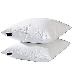 basic home 26x26 Euro Throw Pillow Inserts-Down Feather Pillow Inserts-Cotton Fabric-Set of 2-White