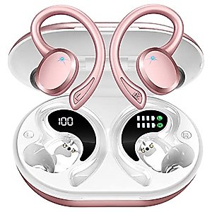 Wireless Earbuds Bluetooth Headphones, Bluetooth 5.3 Earbuds with Immersive HiFi Stereo, 2023 New 48Hrs Wireless Ear Buds Over Ear, HD Mic, Comfortable Sport Earhooks, IP7 Waterproof in Ear Earphones
