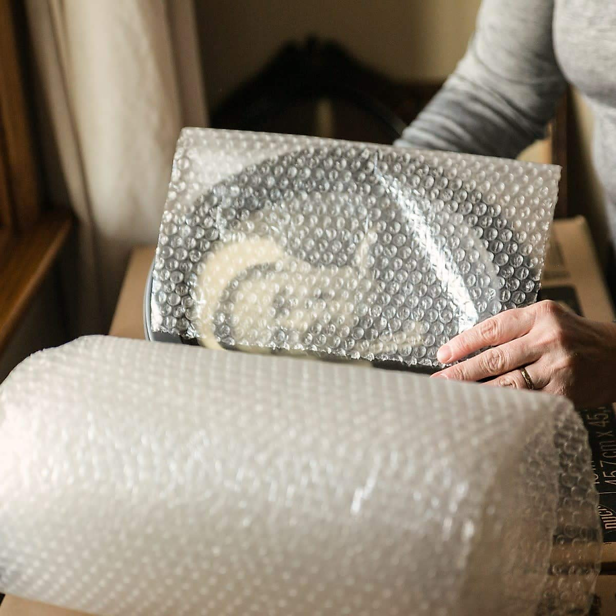 Duck Brand Bubble Wrap Roll, Original Bubble Cushioning, 12" x 175', Perforated Every 12" (1053440), Clear