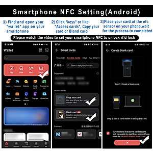 CODACE Electronic DIY Cabinet Lock, Smart NFC RFID Lock with Slide Latch for Double Hidden Door Cabinet Drawer Wooden Cupboard