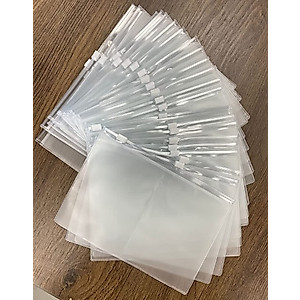 50 Jewelry Bags Clear Necklace Zipper Bags,Double Pocket 3.5x4.5 inch PVC Zipper Lock Bags,Frosting Jewelry Anti Oxidation Bag Clarity Tarnish Prevention,Resealable Storage of Jewelry(2 pockets)