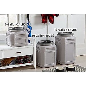 Mighty Tuff 13 Gallon/up to 54 Pound Pet Food Storage Container with Airtight Lid and Built-In Handles for Easy Transport, Made for Durable and Versatile Storage