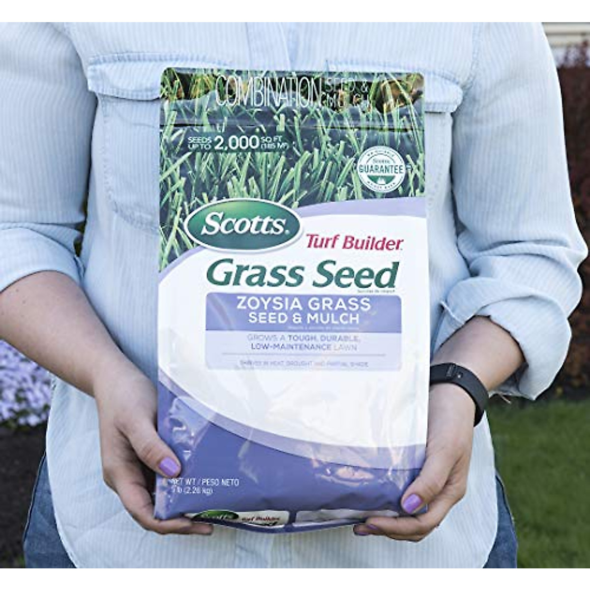 Scotts Turf Builder Zoysia Grass Seed & Mulch, Grows a Tough, Low-Maintenance Lawn, 5 lbs.