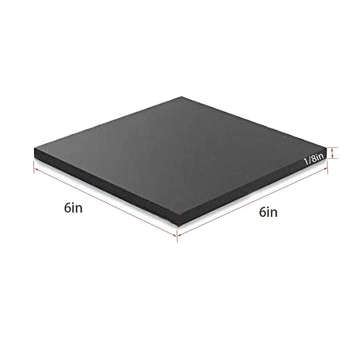 8 Pieces Black Neoprene Foam Anti Vibration Pads, Rubber Padding with Adhesive Backing, 6 in X 6 in X 1/8 in Rubber Insulation Anti-Vibration Pads