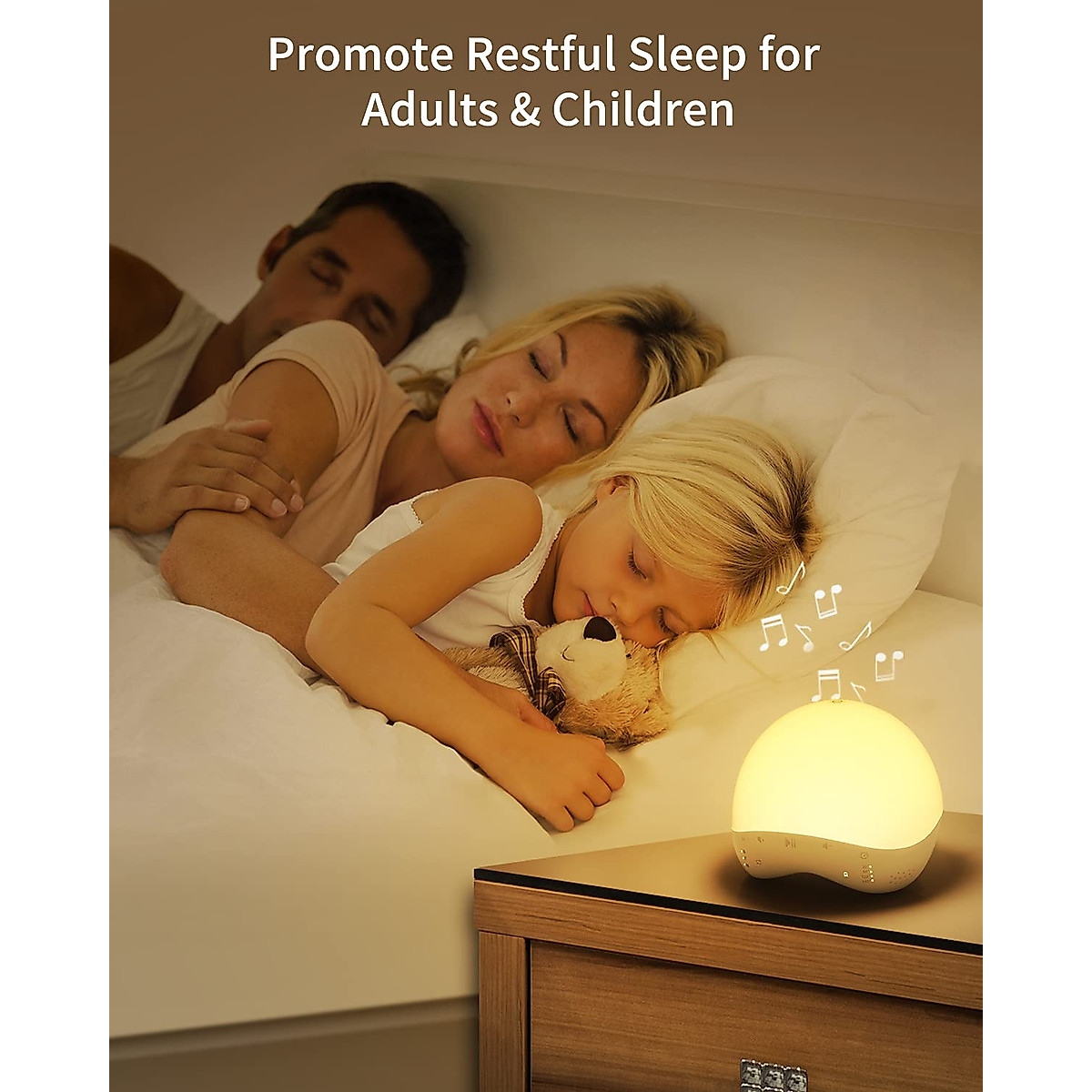 Loycco Sound Machine for Sleeping with Night Light, APP & Touch & Voice Control White Noise Machine, Work with Alexa, Sleep Trainer Therapy, 25 Soothing Sounds, Child Lock, Timer, for Baby Adult Kids