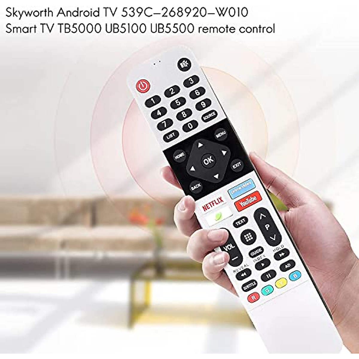 New Smart TV Remote Control Replacement Fit for Skyworth Android TV TB5000 UB5100 UB5500 539C-268920-W010 Televisions Controller