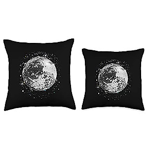 Pink Cowgirl Disco Black and White Disco Ball Club Retro Throw Pillow, 18x18, Multicolor