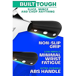 Dalstrong Mezzaluna Knife - 8.5 inch Blade - Gladiator Series - Rocking, Mincing & Chopping Produce Knife - Black ABS Handle - w/Sheath