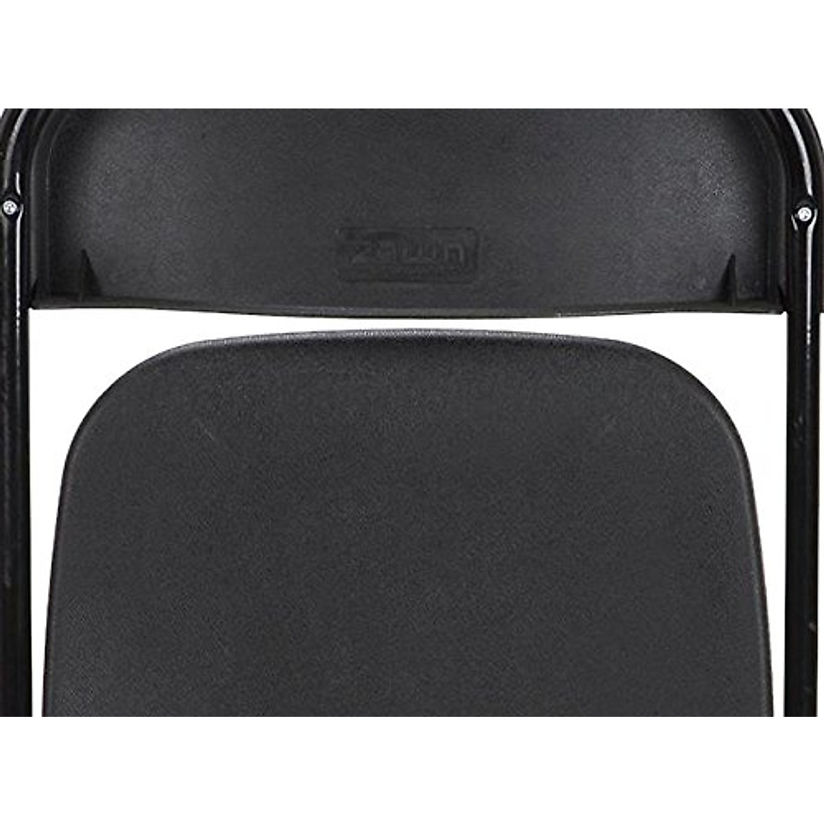 ZOWN Commercial 300 lb. Use Rate Heavy Duty, Injection Mold Banquet Folding Chair with Comfortable Contoured Back, Black, 8 Pack