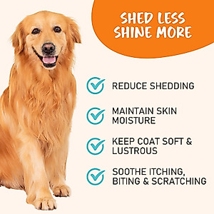 180 Chews Omega 3 for Dogs & Cats - with Krill - Skin and Coat Supplement - Dry & Itchy Skin Relief - Allergy Relief - Shiny Coats - No Shedding - EPA & DHA, Vitamins and Minerals - Chicken Flavor