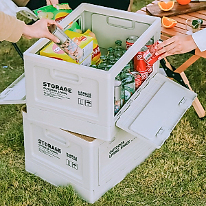 CHUNYEMEN Japanese-style outdoor storage box camping folding box camping arrangement box car trunk wood cover industrial wind storage box (Blue)