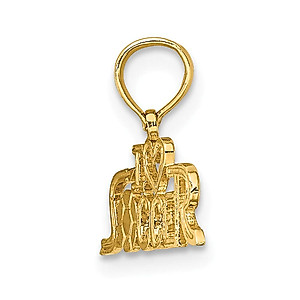 Solid 14k Yellow Gold I Heart Soccer Charm Pendant - 6mm x 16mm