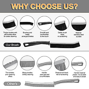 Hard Bristle Crevice Cleaning Brush - 4+1Pcs Multifunctional Gap Cleaning Brush to Clean Narrow Spaces, Corner Cleaning Brush for Bathroom Kitchen Shower Window Grout Tile, Household Cleaning Tools