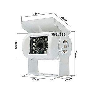 4Pin Car Vehicle Backup Rear View Reversing Parking Night Vision Camera for Truck Lorry Pickup Bus Vehicle Motorhome Caravans Camping 4 Pin Connector Plug Waterproof Shockproof 12V/24V White