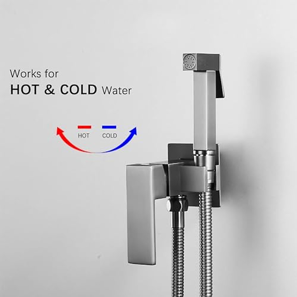 GTFDXJ Handheld Bidet Sprayer, Toilet Shower Kit, Brushed Gray Brass Bidet Toilet Sprayer Bidet Sprayer Kit, Toilet Sprayer with Hose and Mixing Valve