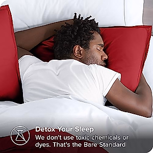 Bare Home Duvet Cover Queen Size - Premium 1800 Super Soft Duvet Covers Collection - Lightweight, Cooling Duvet Cover - Soft Textured Bedding Duvet Cover (Queen, Red)