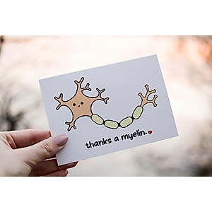 OwingsDesignsPerfect Thanks A Myelin Card - Science Card Gift For Doctor-Nurse-Teacher - Cute Medical Card - Thank You Card - Nerdy Card - Neurology Card - Greeting Card