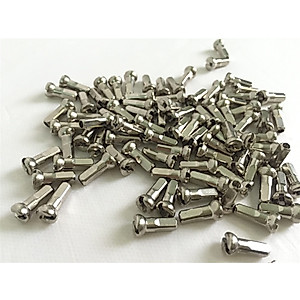 TRENDYBOY Spoke Brass Nipple 12 Degree Bevel Ratio Spoke Nipple Nipple (Color : Slive 100pcs)