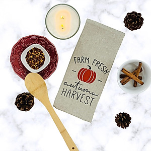 Serafina Home Farmhouse Kitchen Dish Towels: Autumn Days are Finally Here, Enjoy! Pumpkin Theme (Design 4)