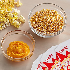 Popcorn Machine Supplies Set Refill, 10 Bags Of Popcorn Kernels Kit (Large Butterfly Kernels, Salt Seasoning, and Popcorn Oil), 200 Popcorn Bags (1 oz. Paper)