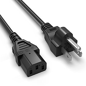 Superer 3 Prong AC Power Cord Cable Fit for Sony PlayStation PS3 First Generation(Fat), Xbox 360 1st Generation(Fat) Replacement