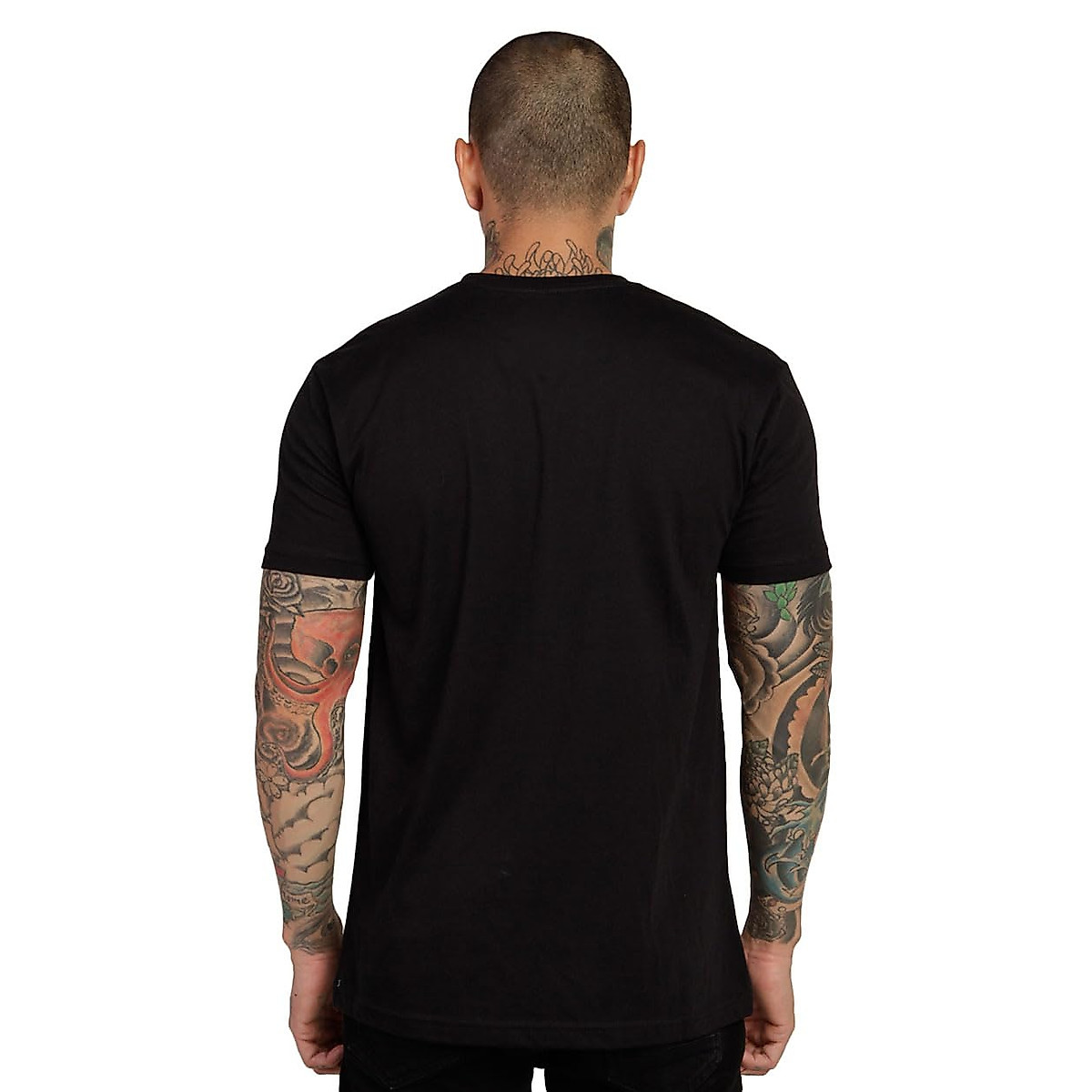 INTO THE AM Step Beyond Graphic Tee Shirt for Men Trippy Art Animal Printed Shirts (Black, Small)