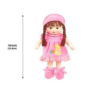 Linzy Plush 17.5'' Pink Niobe Sweet Cakes Rag Doll for Girls, Soft Plush Doll,Sleeping Cuddle Buddy for Toddlers, Muñecas de Trapo para Niña