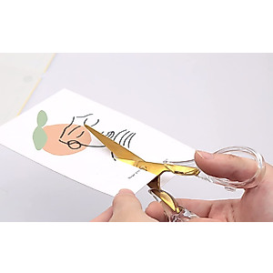 Gold Scissors Clear Acrylic Scissors 6.5" Craft Office Professional Shears for Home School Office Desk Accessories Stationery Supplies (Clear Acrylic Scissors, Gold)