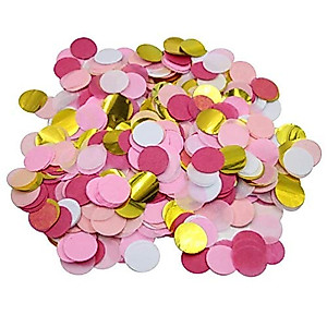 Small Circle Confetti for Party Decor 10mm - Pack of 20 Grams - Pink Gold