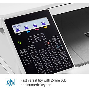 HP Color Laserjet Pro MFP M182nw All-in-One Wireless Laser Printer - Print Scan Copy - 17 ppm, 600 x 600 dpi, 256MB Memory, Photo Printing, 8.5 x 14, 2-Line LCD, Ethernet, White, Cbmou Printer Cable