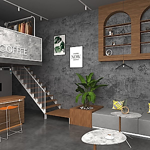 16"×354" Grey Blue Concrete Contact Paper 3D Extra Thick Faux Cement Concrete Wallpaper Peel and Stick Vinyl Textured Removable Adhesive Sticky Wall Tile Sticker for Kitchen Countertop Gym Bathroom