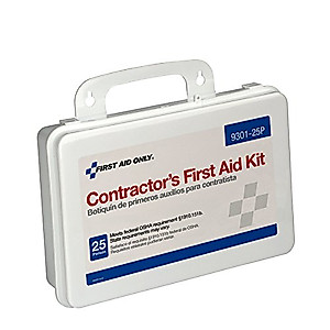 First Aid Only 9301-25P 25-Person Contractor's Emergency First Aid Kit for Home Renovation, Job Sites, and Construction Vehicles, 176 Pieces