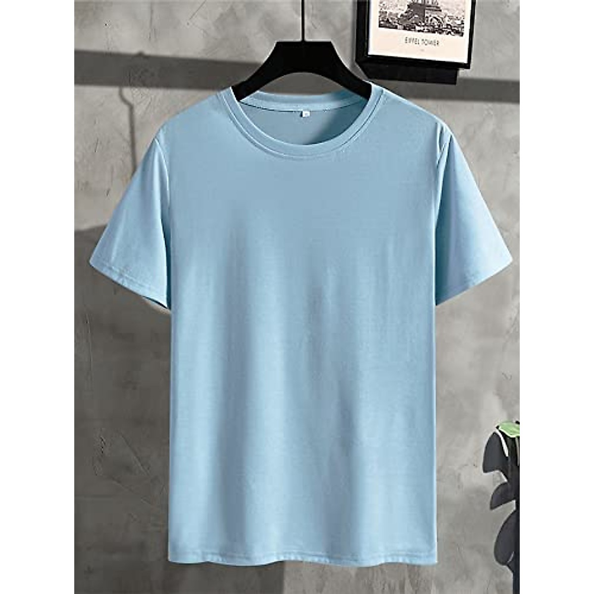 SOLY HUX Men's Graphic Tees Letter Print Short Sleeve Casual Summer T Shirts Tops Blue S