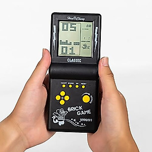 Desyeryamimi 3 Pcs Black Handheld Brick Game Console,3.5-inch Large Screen Back to School Handheld Building Block Tank Racing Electronic Game,Build in 23 Classic Games for Adults or Kids (3 Pcs Tetri)