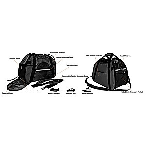 Furhaven Multipurpose Tote Bag Pet Carrier w/ Weather Guard - Black, Large