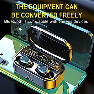 Wireless Bluetooth Headset, Low Latency, Active Noise Reduction, with LED Display Charging Case, 2000mah Large Capacity Charging Box, Can Charge The Phone, for Sport, Gaming