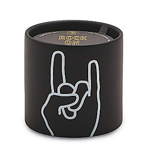 Paddywax Impressions Artisan Hand-Poured Scented Candle, 5.75-Ounce, Black - Rock On (Leather & Oakmoss)