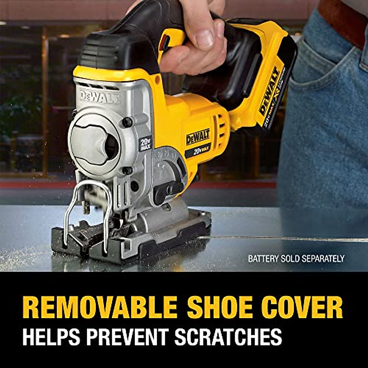 DEWALT 20V MAX XR Jigsaw, 3,000 Blade Speed, Cordless, Brushless Motor, LED Light, Bare Tool Only (DCS331B)