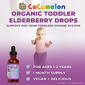 USDA Organic Cocomelon Elderberry Syrup for Toddlers & Cocomelon Vitamin D3 K2 Liquid Drops for Toddler Bundle by MaryRuth's | Immune Support | Calcium Absorption | Strong Bones | Vegan | Gluten Free
