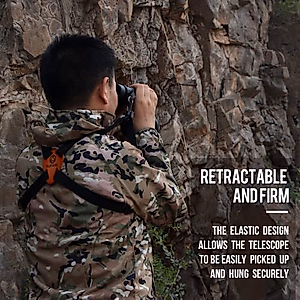 OUFABE Binocular Harness Strap, Binocular Strap, Adjustable and Deluxe Binoculars Harness for Hunting, Cross Binocular Straps Harness, Fits for Carrying Binocular, Cameras, Rangefinders and More