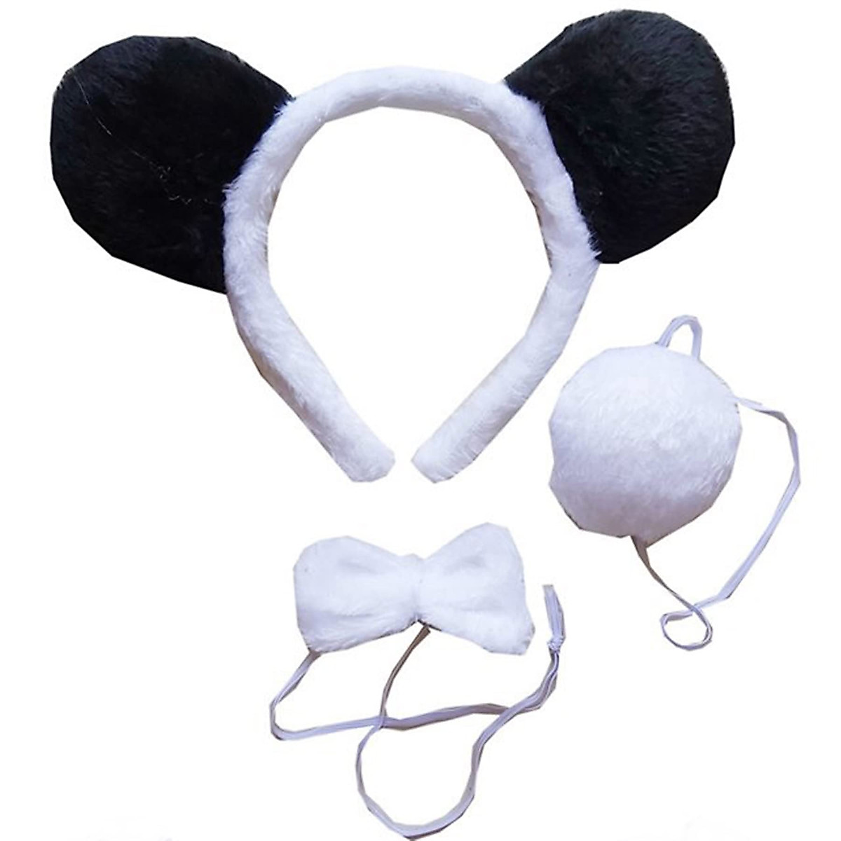 Kirei Sui Kids White Panda Headband Bowtie Tail 3pcs Costume