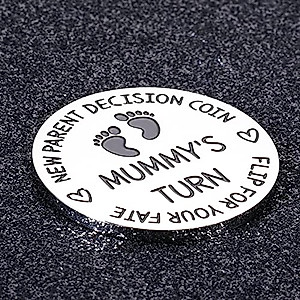Funny New Mummy Daddy Decision Coin Gifts for Parent First Time Mom to Be Pregnancy New for Women Men Christmas Birthday Mothers Fathers Day Mom Dad Present Double Sided