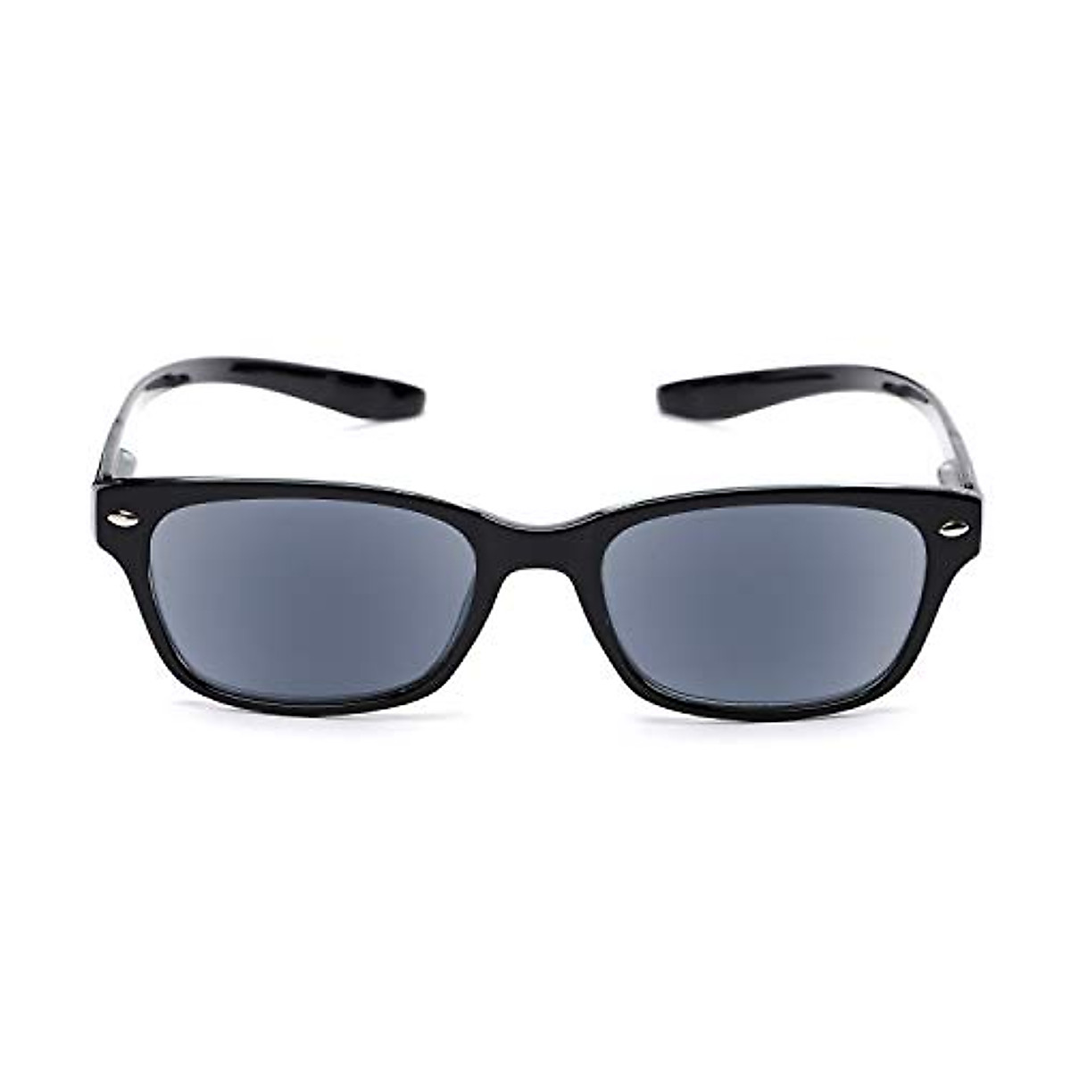 Retro Square Reading Sunglasses in Black with Smoke Lenses by Readers.com | The Cabo Hanging | +2.00