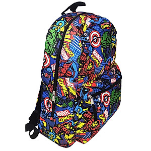 Marvel Avengers 16" Backpack AOP Hulk Captain America Iron Man Spider-Man Thor