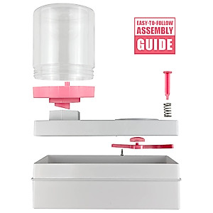 FINFINLIFE Paint Brush Cleaner Tool - 20 Painting Brushes & Brush Rinser Paint Water Dispenser for Acrylic, Watercolor & Water-Based, Convenient Paint Brush Washer, Painting Station for Kids, Pink