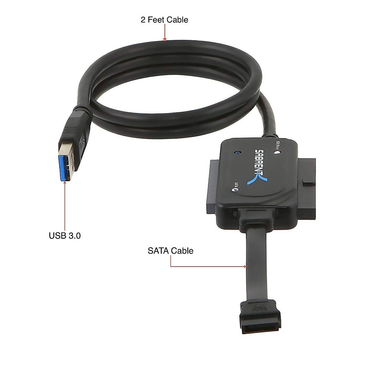 SABRENT USB 3.0 TO SATA/IDE 2.5/3.5/5.25-INCH Hard Drive Converter With Power Supply & LED Activity Lights (USB-DSC8)