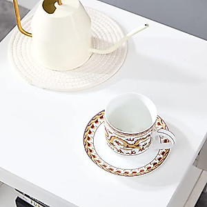 NebulaDeco 3-Tier End Table Nightstand White, Narrow Side Table with Storage Shelf, Small Bookshelf Bedside Table for Bedroom, Living Room, Office, Bathroom (Two-ply, White)