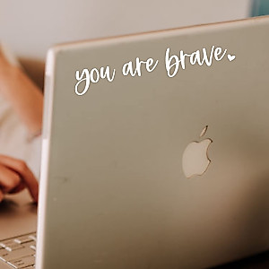 Positive Affirmation Mirror Decals, Self Love Decor, Inspirational Wall Quotes, Motivational Laptop Stickers, Set of 6 Sayings: Your Are Intelligent, Loved, Kind, Beautiful, Brave, and Enough