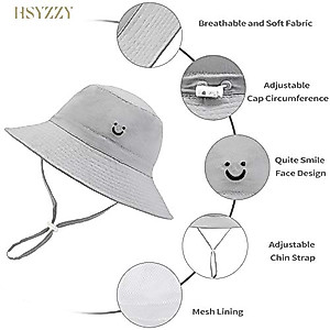 Baby Sun Hat Smile Face UPF 50+ Sun Protection Toddler Summer Cap Adjustable Beach Swim Bucket for Baby Boy Girl Kid